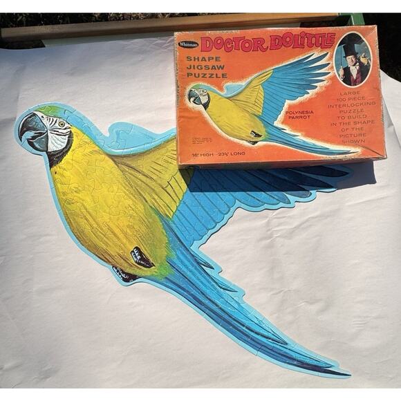 Whitman | Games | 967 Doctor Doolittle Polynesia Parrot Shape 10 Jigsaw ...